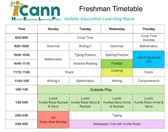 Timetable – iCann HELP
