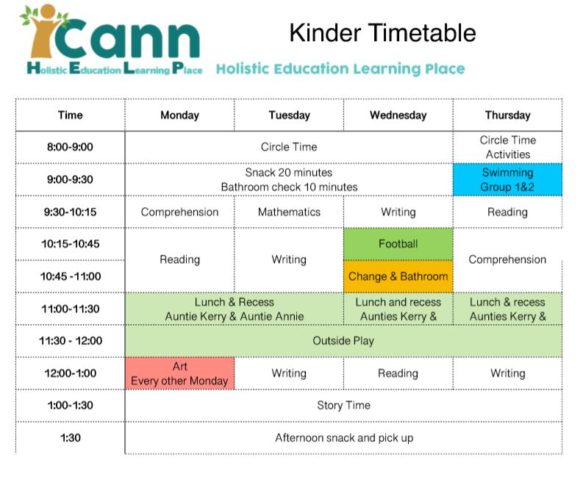 Timetable – iCann HELP